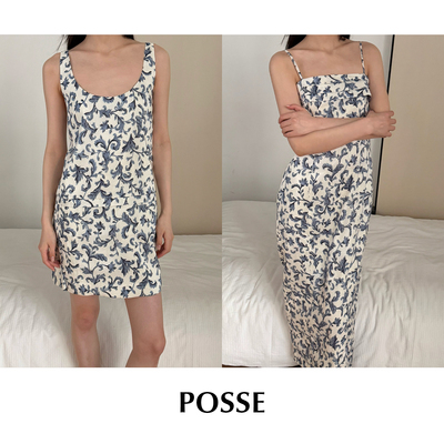 CETTCE 现货 Posse 亚麻丝绸混纺花卉印花收腰吊带连衣裙  Rue
