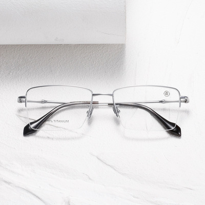 KANEKO金子同款男大号eyeglasses羽毛钛眼镜框镜架纯钛近视T2112