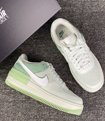 Nike Air Force1 shadow Shadow 正品低帮板鞋女款灰绿CW2655-001