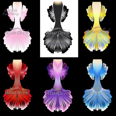 AturDive斗鱼成人儿童专业美人鱼尾表演皮大尾配比基尼mahina脚蹼