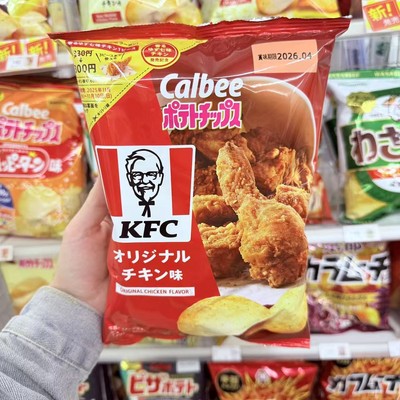 日本Calbee&KFC 肯德基合作限定 卡乐比炸鸡柚子七味薯片袋装9054