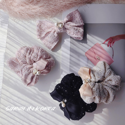 Sarah in Korea韩国 2025花呢编织发饰系列发圈韩式蝴蝶结发夹