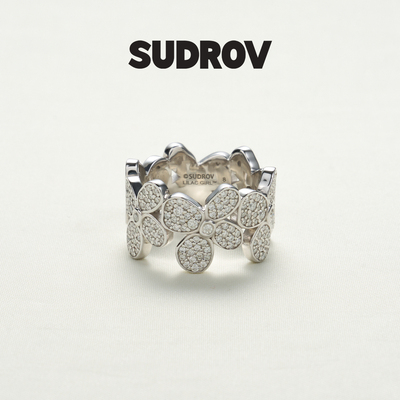 SUDROV素觉莫桑石丁香花戒指