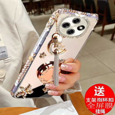 oppoA6Pro手机壳带支架水钻挂绳