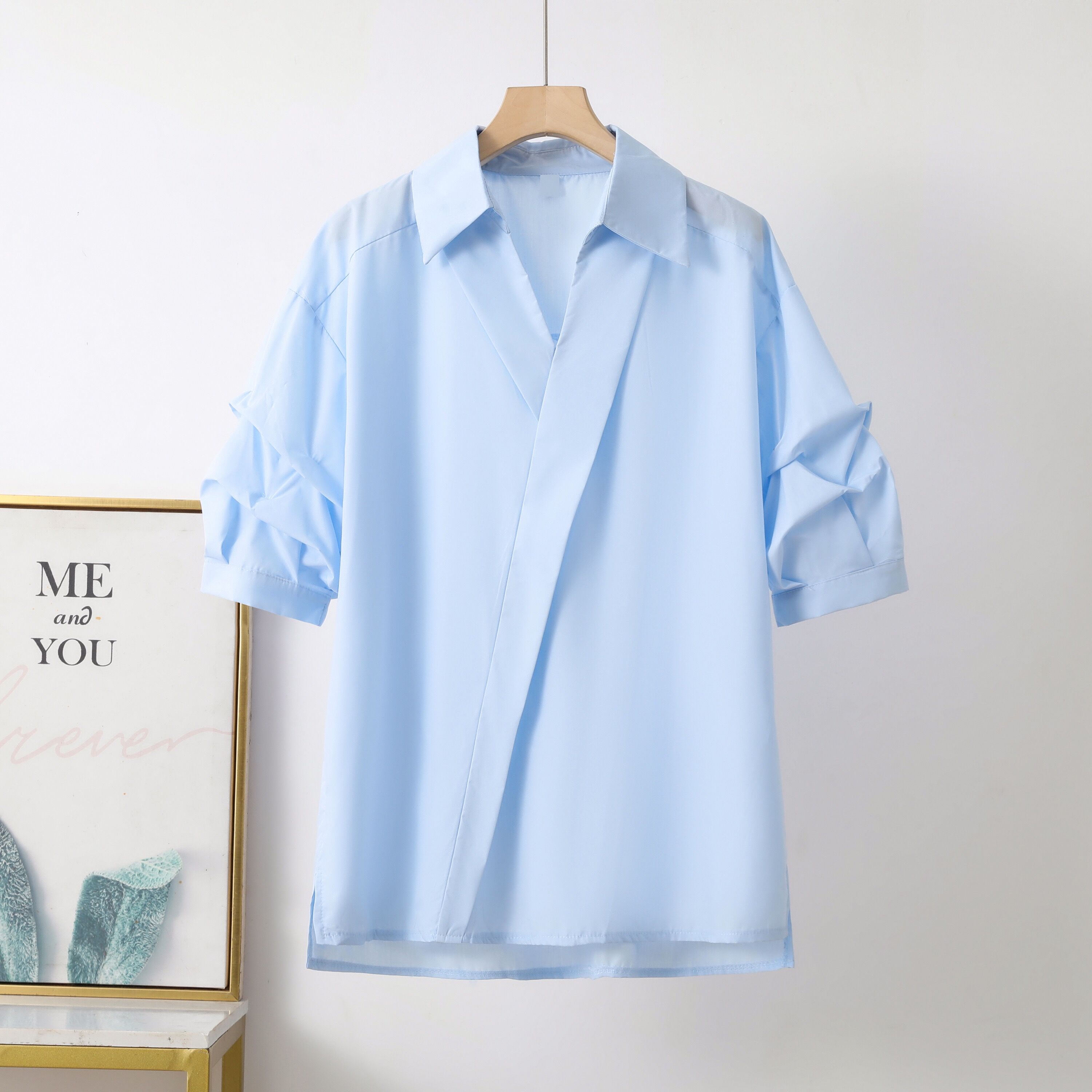 大洪官方旗舰自营店同款夏季气质时尚设计感衬衫衬衣女赫本日记_虎窝淘