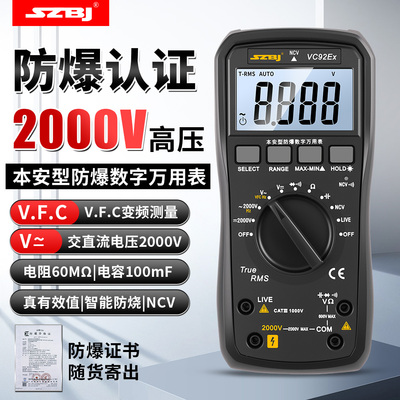 滨江VC92Ex本安型工业防爆万用表