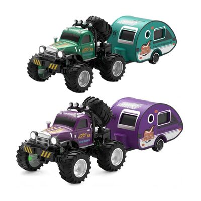Q222 Q223 1:64 Mini Alloy RC Truck with Trailer Light All Te
