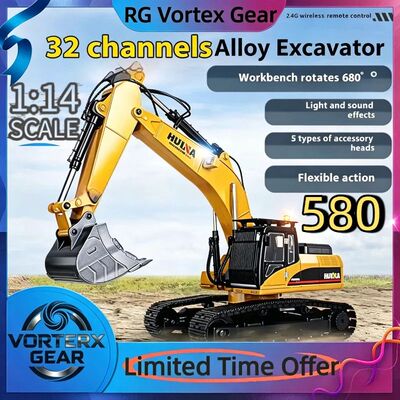 【In Stock】Huina 1580 New Product Excavator 32 Channel 1/14