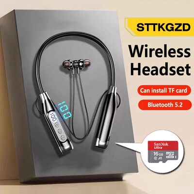 Wireless Headphones Neckband Bluetooth Earphone With Microph