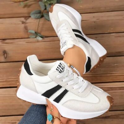 White Women's Sneaker Casual Shoes New Autumn Ladies Patchwo