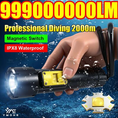 999000000LM Powerful Diving Light Underwater Diving Torch Wa