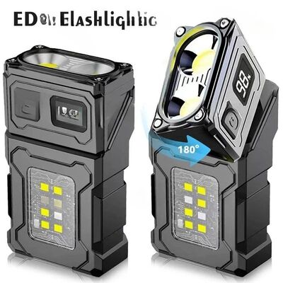 EDC Mini LED Flashlights  Rechargeable Magnetic Torch Clip-O