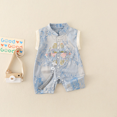 男宝宝夏装连体婴儿衣服满月百天