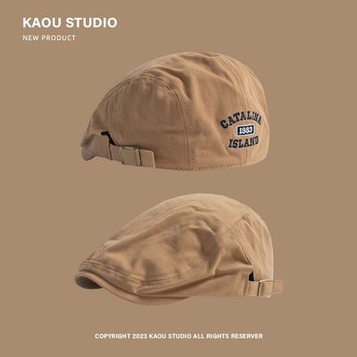 日系潮流街头反戴前进帽子男女嘻哈雅痞个性贝雷帽复古亲子画家帽