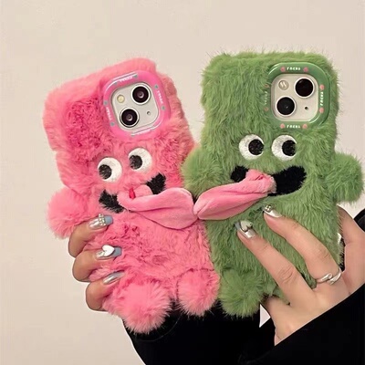 搞怪舌头情侣适用oppoA58X A1pro手机壳毛绒A97 A96 A93S a72 A2女k10 k11X k12保护套a36软壳findx7 6 5pro