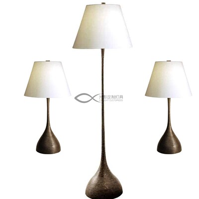 中古风锻打别墅法式现代简约布艺台灯定制灯Cathedral Floor Lamp