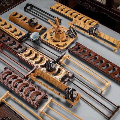 实木沥水茶杯架单双层晾杯架