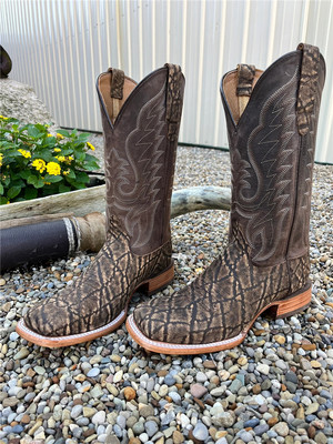 美国代购Durango树脂纹牛皮刺绣方头高筒复古西部牛仔靴男骑马靴