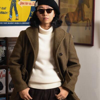 LightningClub M1926麦尔登羊毛双排扣青果领麦基诺大衣