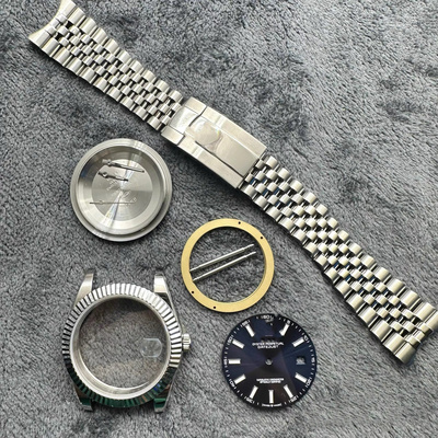 手表配件 日志41表壳全套 适配2824 2130机芯表壳全套蓝宝石镜