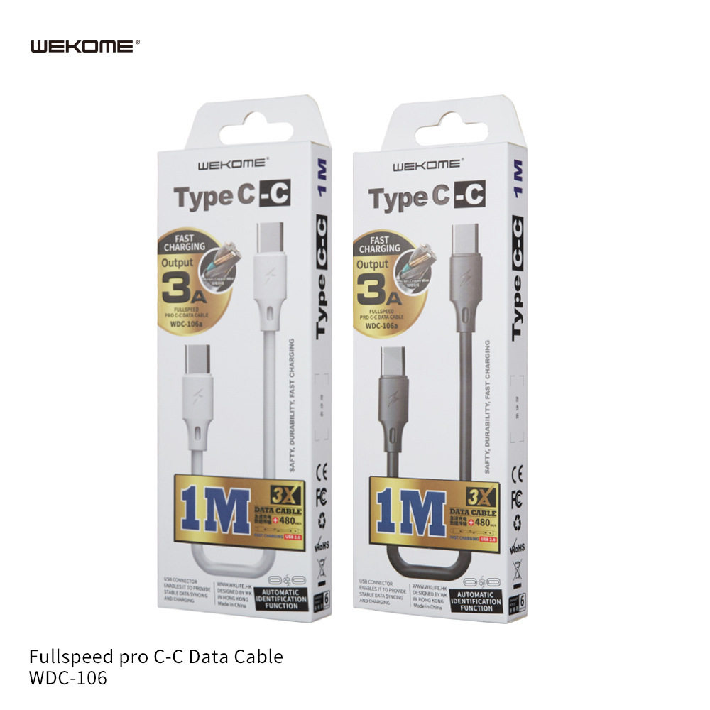 WK 全速pro 3A闪充PD快充数据线TYPE-C转TYPE-C适用华为TPC快充线
