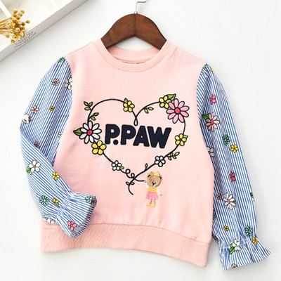 毛圈圆领套头长袖刺绣卫衣现货