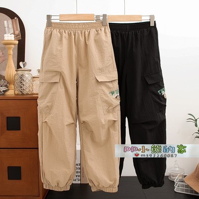 2025秋季新款中大童小熊休闲百搭工装裤束脚休闲长裤TKLA258C79I