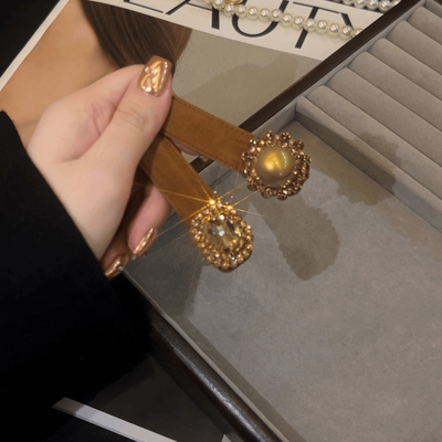 法式植绒通用雅丹风气质珍珠前额侧边bb夹后脑勺碎发卡刘海夹边夹