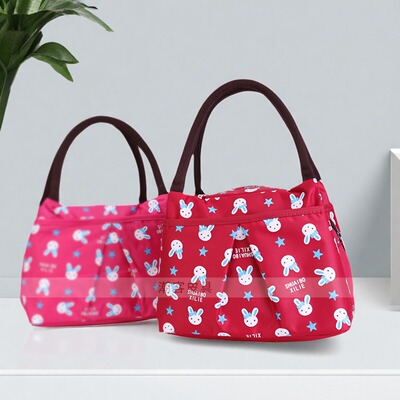 手提袋女三层拉链小布包上班手拎包牛津布防水通勤妈妈包饭盒袋包