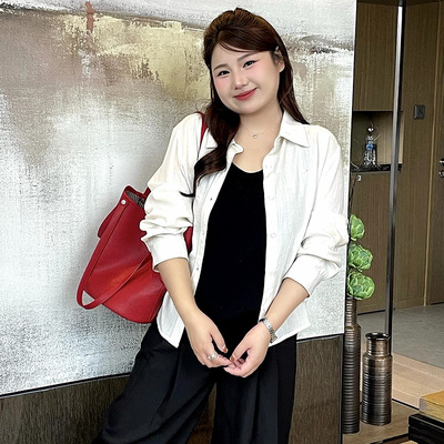 乃粒大码气质polo领衬衫女短款开衫外套2026夏胖mm休闲衬衣NT1513