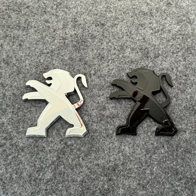 适用新标致208 308 408 508 40085008后备箱车标狮子尾标改装黑色