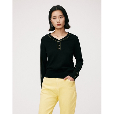 【航妈专享】姚领YAOLY姚领长袖V领针织870F31722