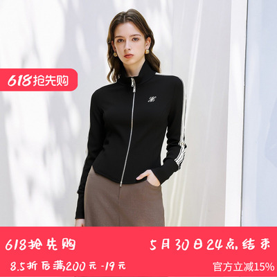 YAOLY姚领休闲风修身型拉链运动外套外套841H31173