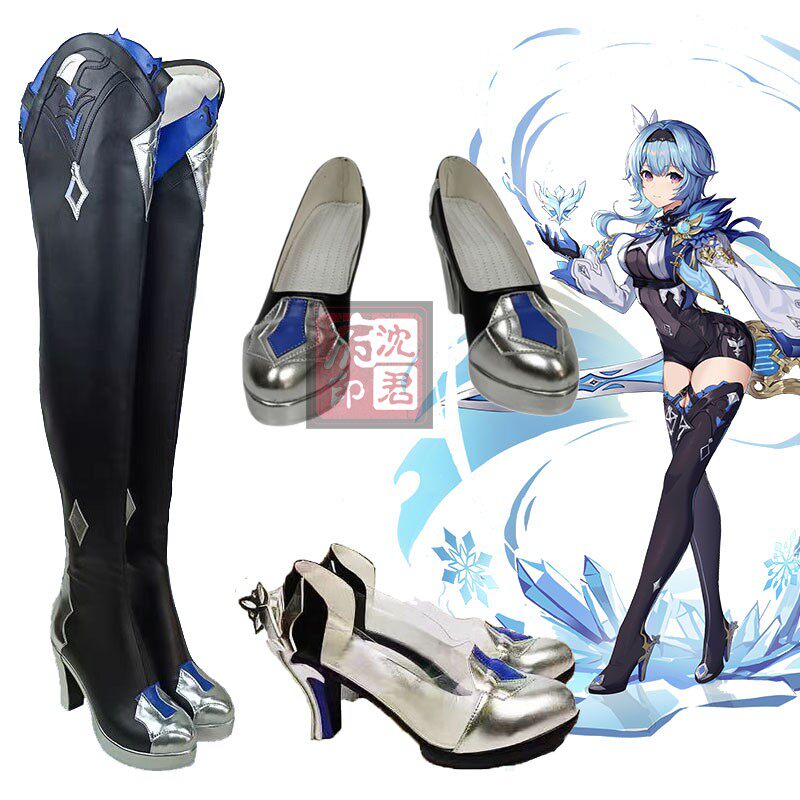 游戏原神cosplay五星号冰大剑Eula优菈cos鞋子cosplay鞋_虎窝淘