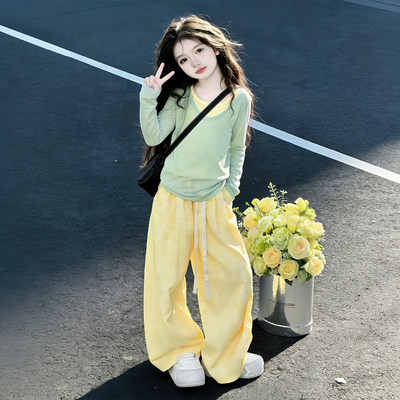 女童春装多巴胺防晒衣三件套装