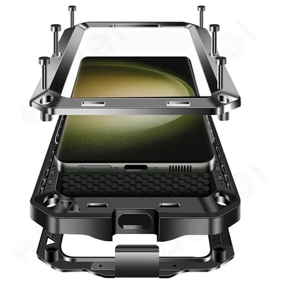 Shockproof armor Metal Aluminum phone Case适用Samsung Galaxy S25 S24 S23 Ultra三星金属三防手机保护壳