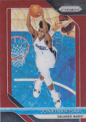 NBA球星卡panini1819Prizm普卡红波纹折射#179艾萨克