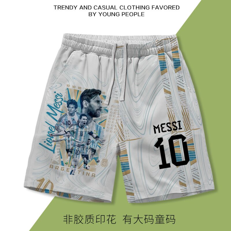 阿根廷球星梅西10号足球球迷大码运动短裤男装冰丝速干五分裤