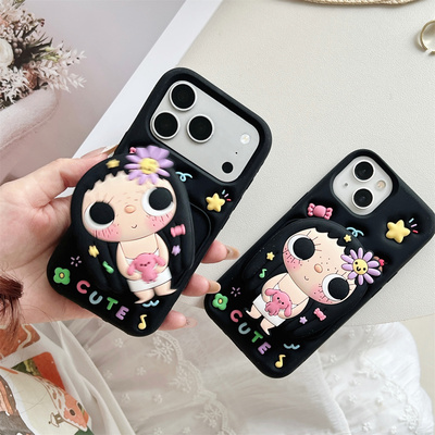 旋转支架小玉适用iPhone17promax手机壳软壳苹果15手机套16 15promax可爱卡通14全包13后盖16pro外壳14plus女