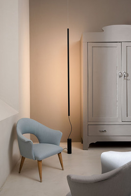 意大利Karman Cupido LED Floor lamp 隐形画黑色落地灯-一灯罩版