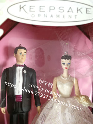 预 Barbie Ken Wedding Day Ornament 贺曼 芭比与肯结婚纪念品