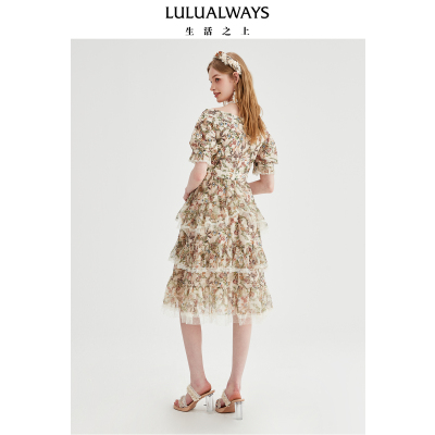 华服系列-英格兰玫瑰LULUALWAYS【商场同款】25夏季新款-连衣裙女