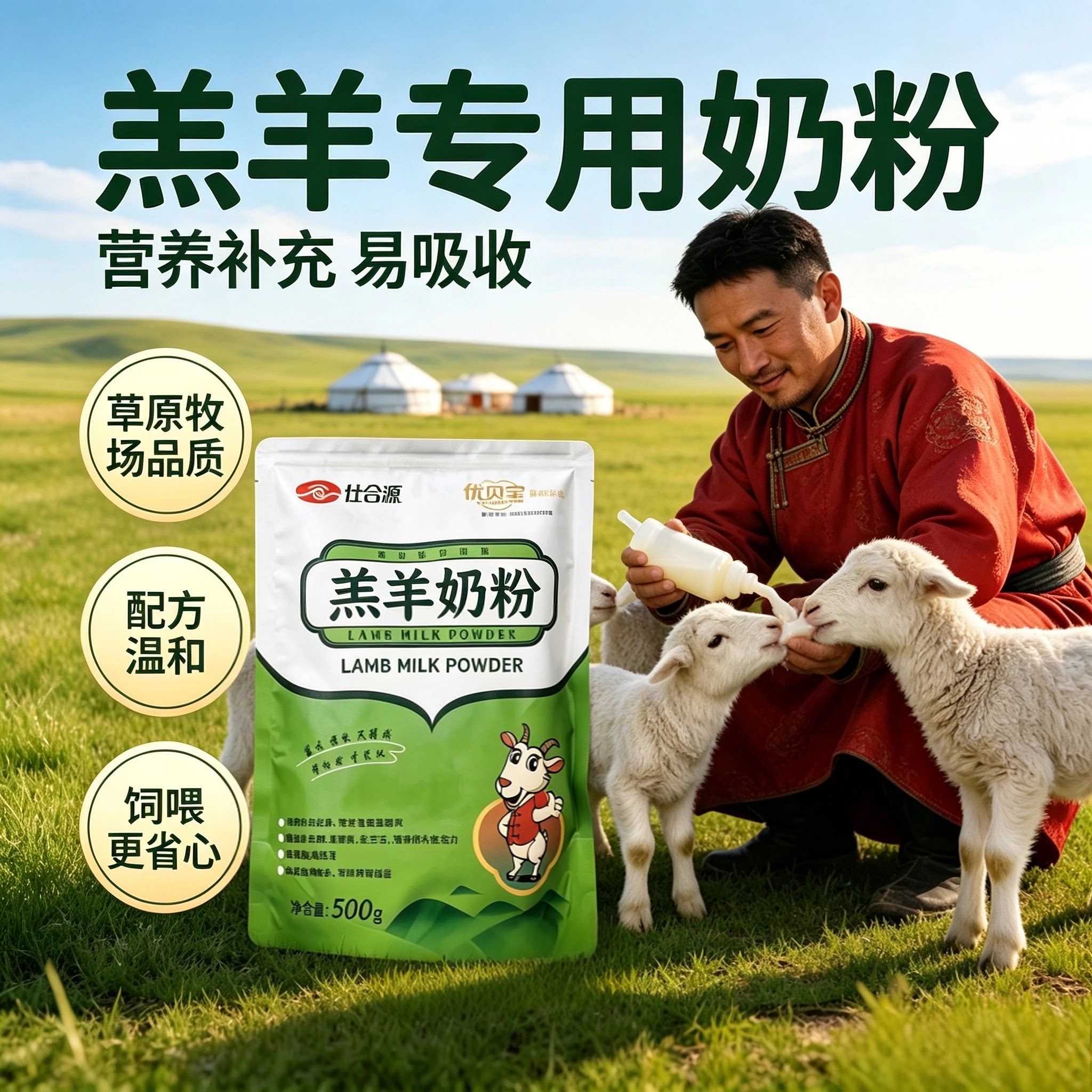 羔羊专用奶粉小羊羔代乳粉新出生小羊0-3月的奶粉幼羊奶粉狗猫用