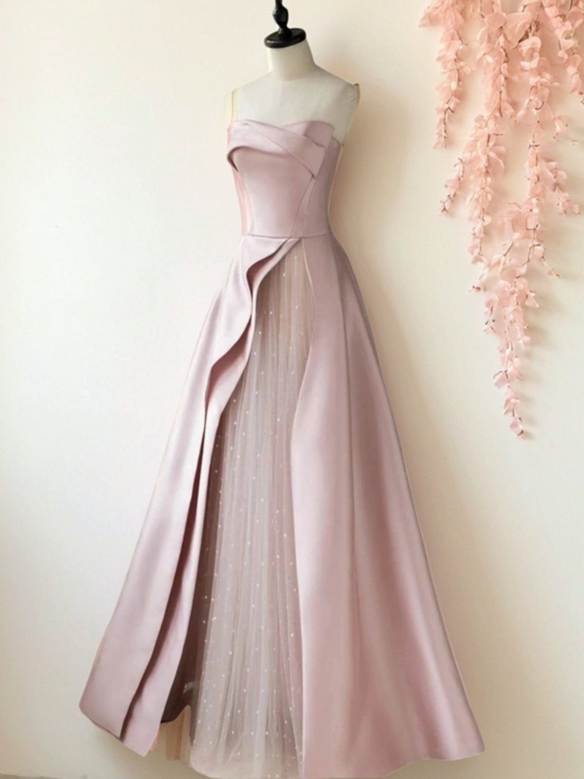 Pink Tube Top Evening Dress Dress Woman Classy Engagement Evening Gown ...