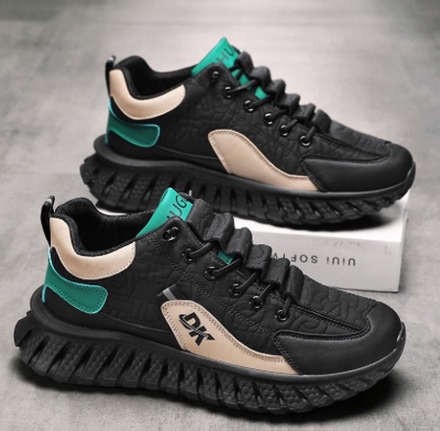 HAGEDAN外贸原单新款皮面潮流运动潮鞋男女款鞋厚底休闲运动鞋