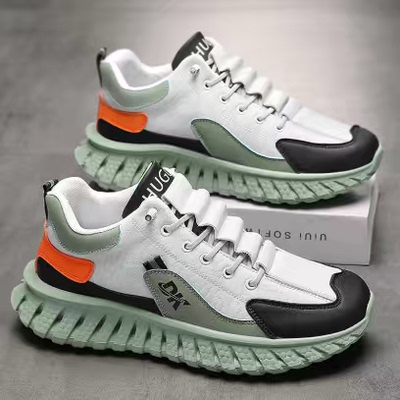 HAGEDAN外贸原单新款皮面潮流运动潮鞋男女款鞋厚底休闲运动鞋