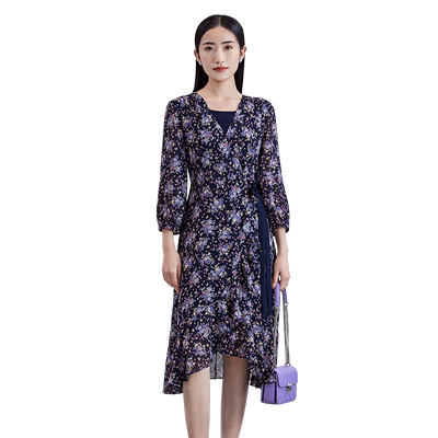 歌蒂诗优雅气质碎花连衣裙