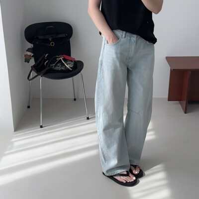 韩代ATTHEBAGEL工装风牛仔裤