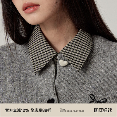 omont蛋挞家复古休闲假领子