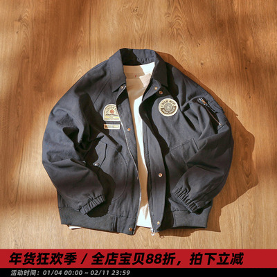 美式复古翻领飞行夹克